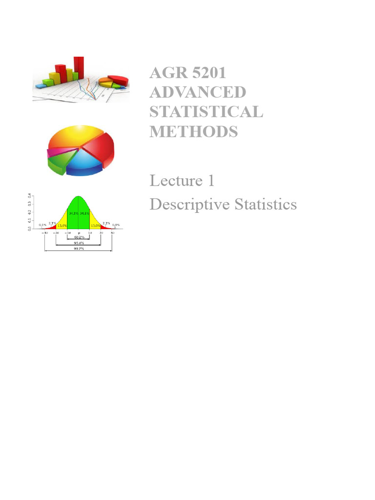 Lecture 1 Descriptive Statistics | PDF | Mean | Descriptive Statistics