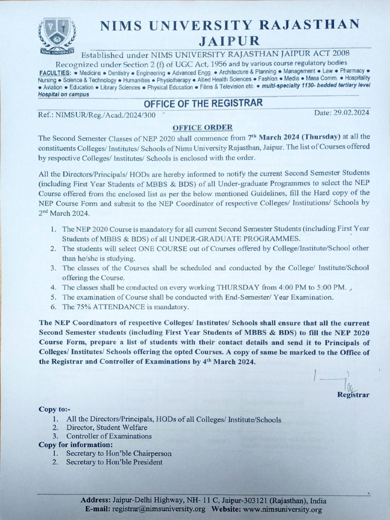 NEP Letter With Adaption Form | PDF | Bachelor's Degree | Undergraduate ...