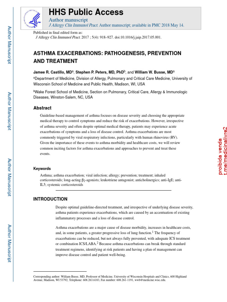 Artigo 1 Asthma Exacerbations Pathogenesis Prevention and ...