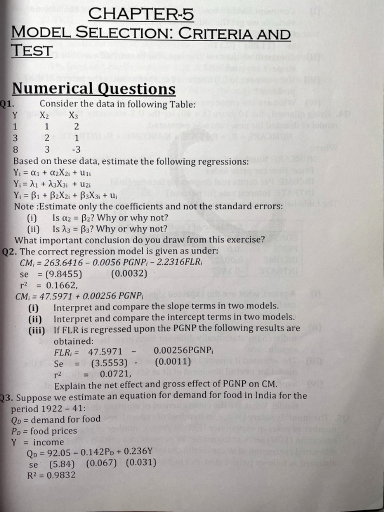 Model Selection Criteria Pdf Statistical Analysis Teaching