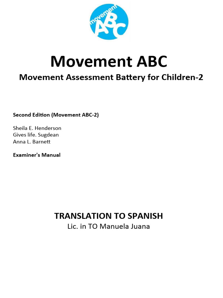 Movement ABC Assessment | PDF | Screw | Foot