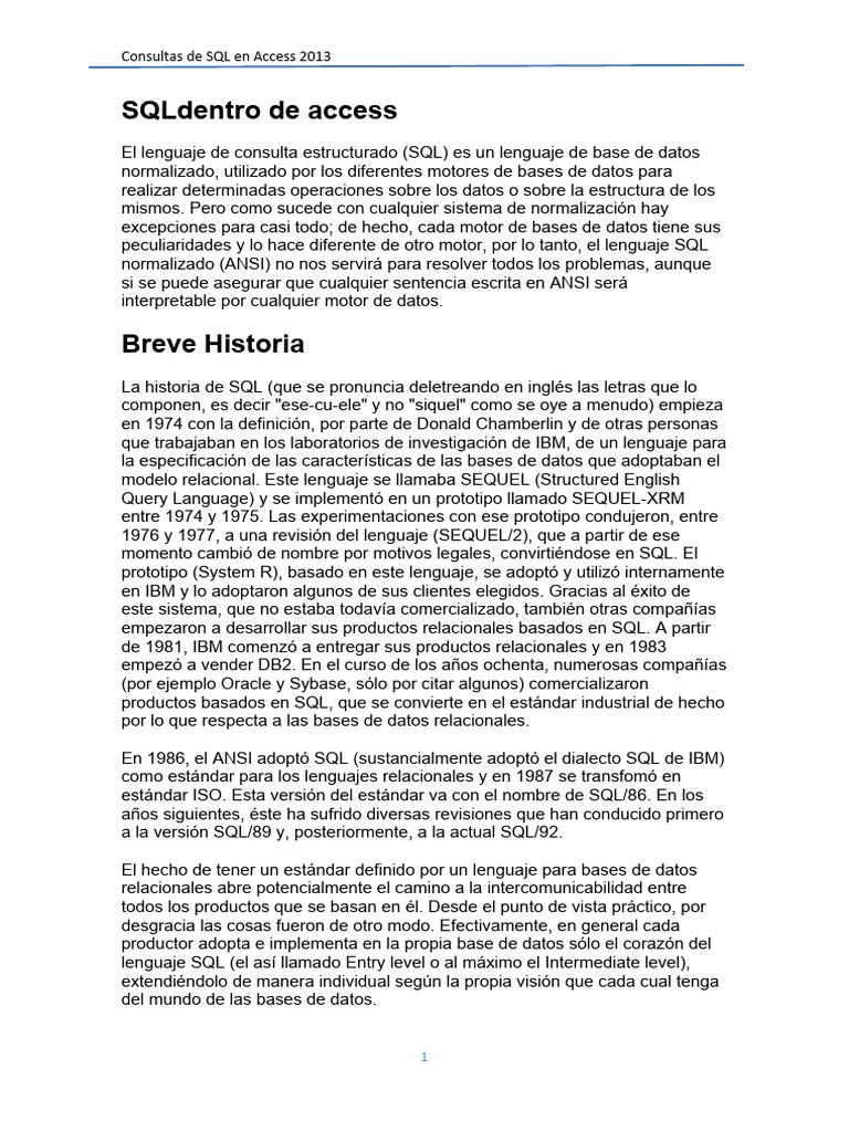 Conceptos Básicos Sobre SQL | PDF | SQL | Servidor SQL de Microsoft