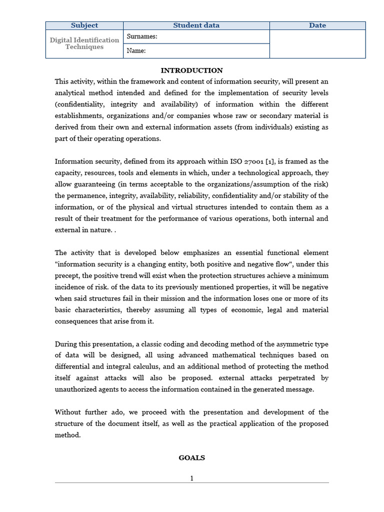 Activity1 TIDPerform An Analysis Explaining The Devices Where Digital Identification Is Used ...