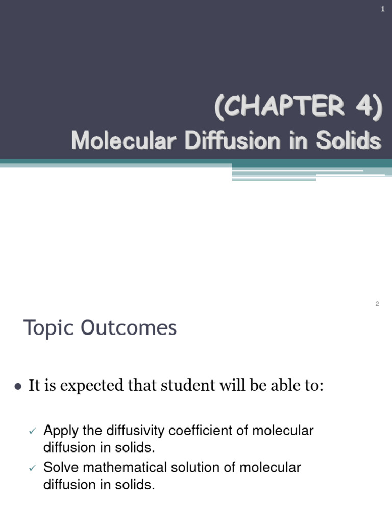 Chapter 4 Molecular Diffusion in Solids | PDF | Diffusion | Porosity