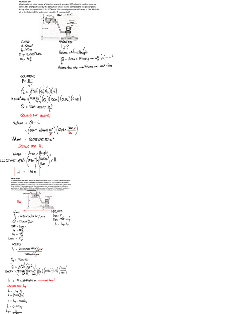 Hydraulic Turbines Problems 1 | PDF
