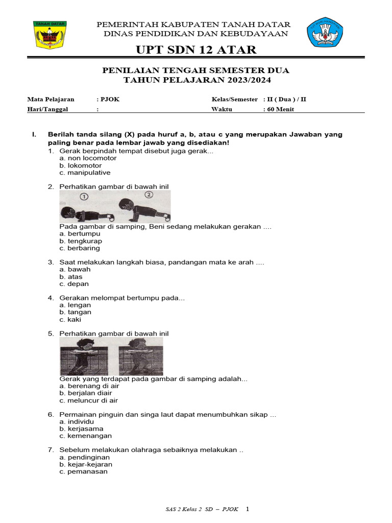 Sas 2 Kelas 2 - Pjok | PDF