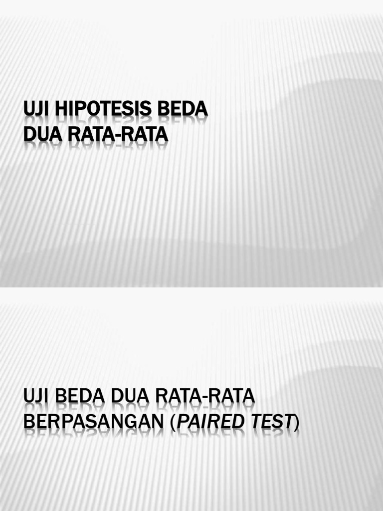 BIOSTATISTIK 10-Uji Beda | PDF
