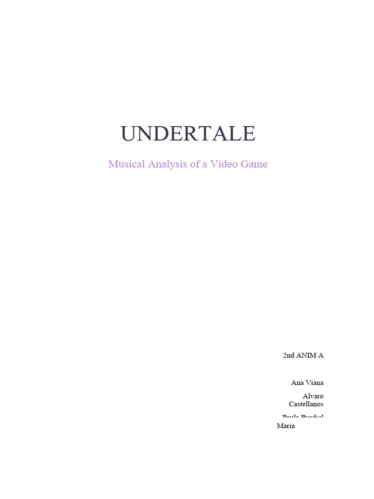 Undertale Video Game Music Analysis | PDF | Poetry | Classics