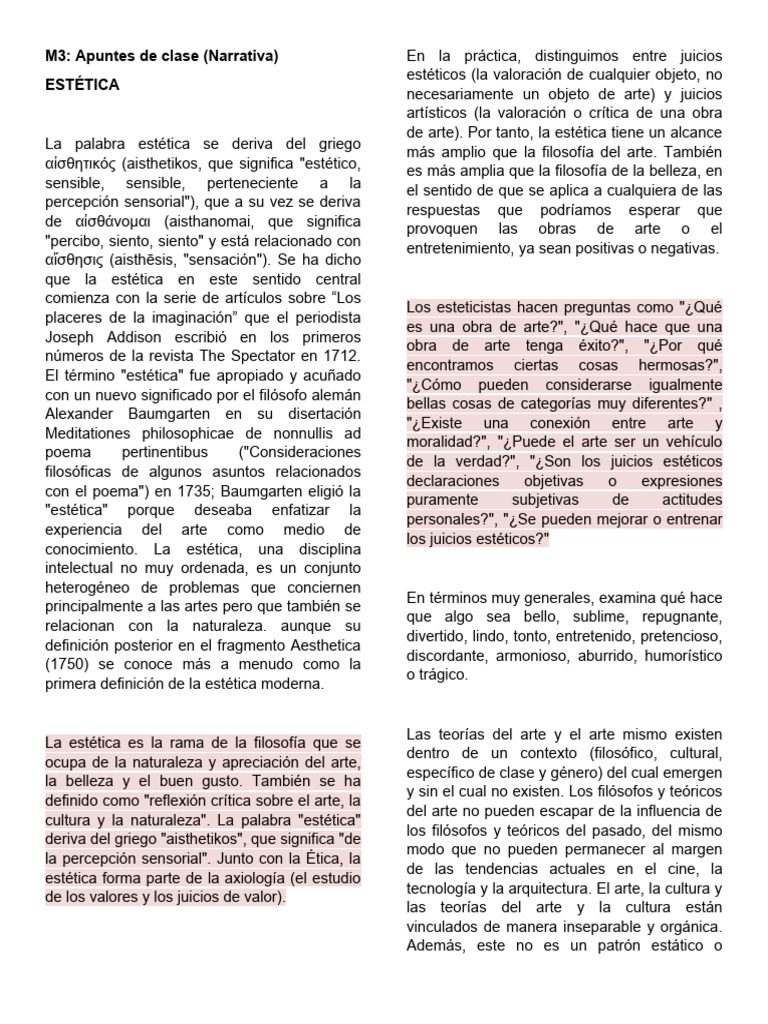 MÓDULO 3 - Estética La Filosofía Del Arte y La Belleza | PDF | Estética ...