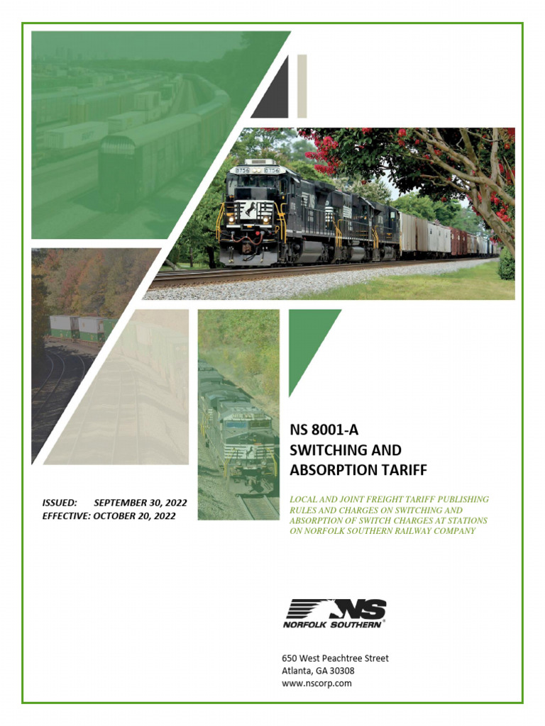 NS 8001 A Effective 10 20 22 | PDF | Rail Transport | Railroads Of The ...