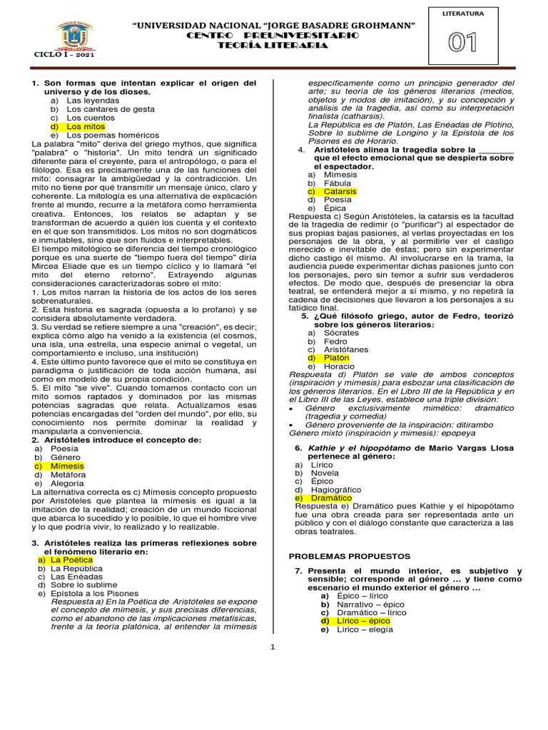 Pract. 01 - Literatura Con Claves | PDF | Metro (poesía) | Rima