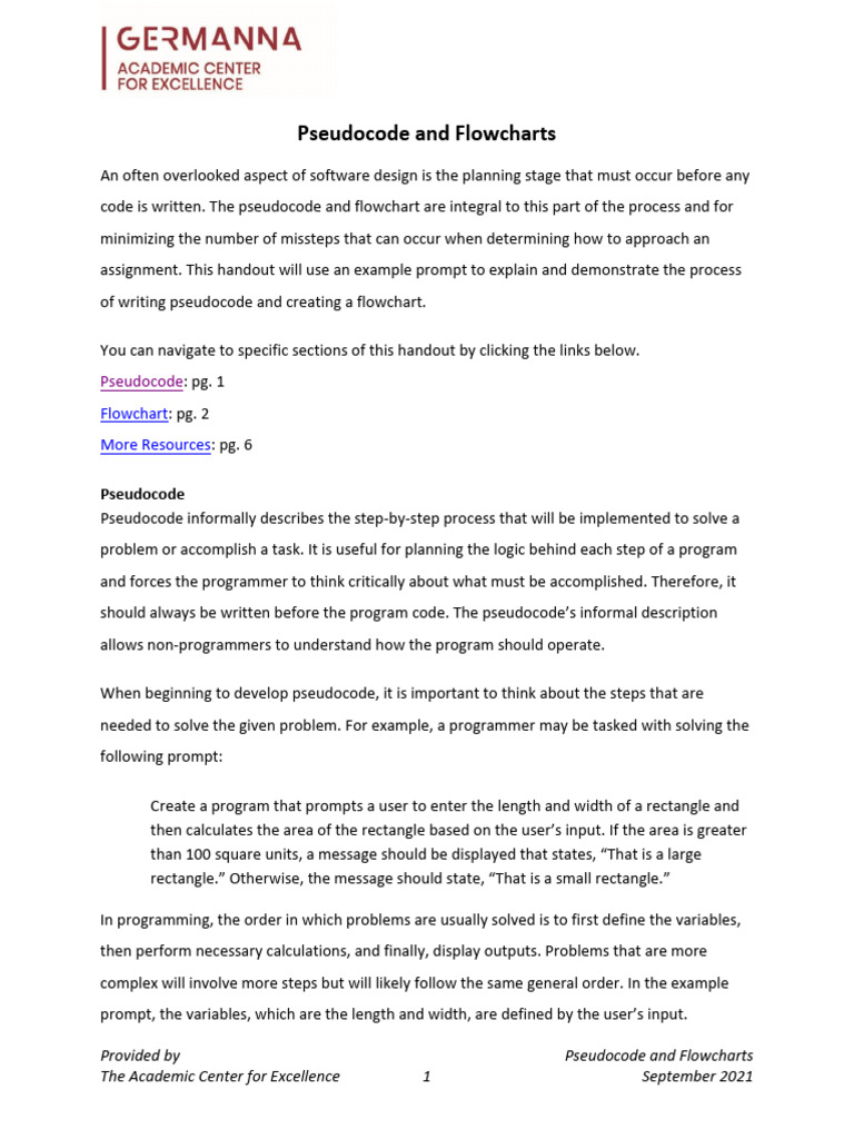 Pseudocode and Flowcharts | PDF | Computer Program | Programming