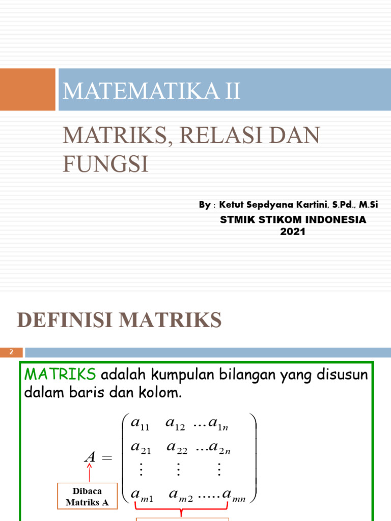 Materi Matriks Dan Relasi) 10.51.55 | PDF