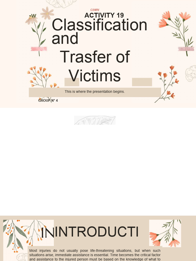Activity 19 - Classification and Transfer of Victims | PDF | Emergency ...