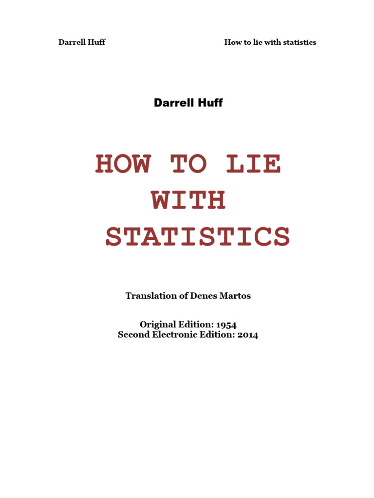 How To Lie With Statistics | Download Free PDF | Opinion Poll | Mean