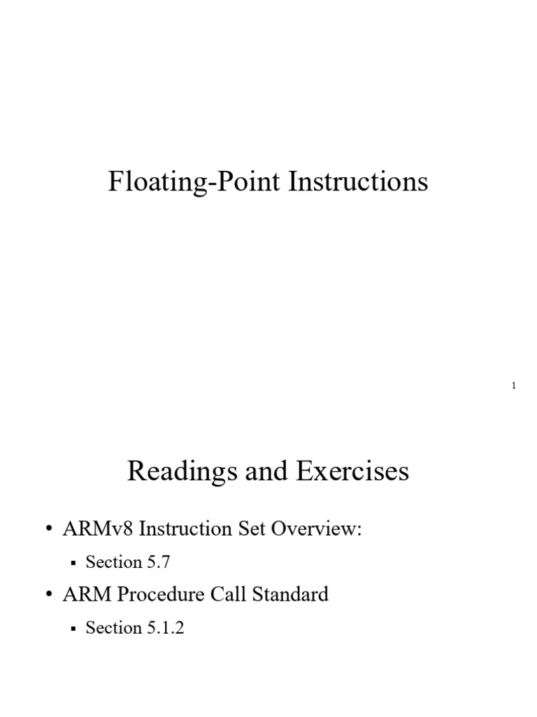 12 - Floating Point Instructions | PDF | 64 Bit Computing | Computer Architecture