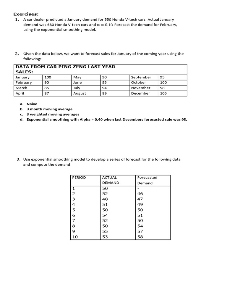 Exercises S.B.C | PDF | Forecasting | Moving Average