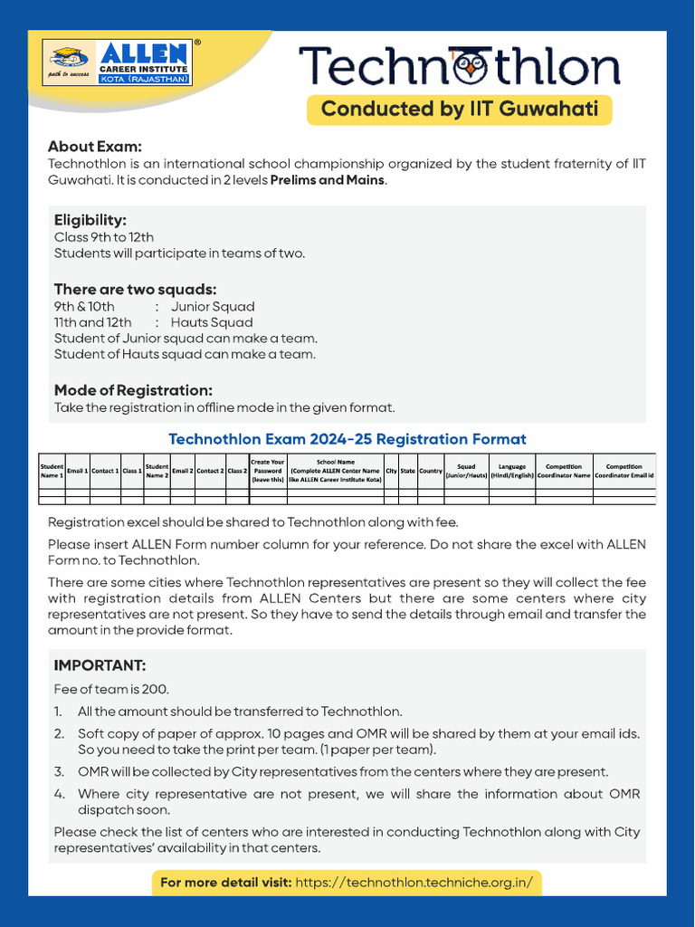 Technothlon Exam General Guidelines - 25.06.24 | PDF