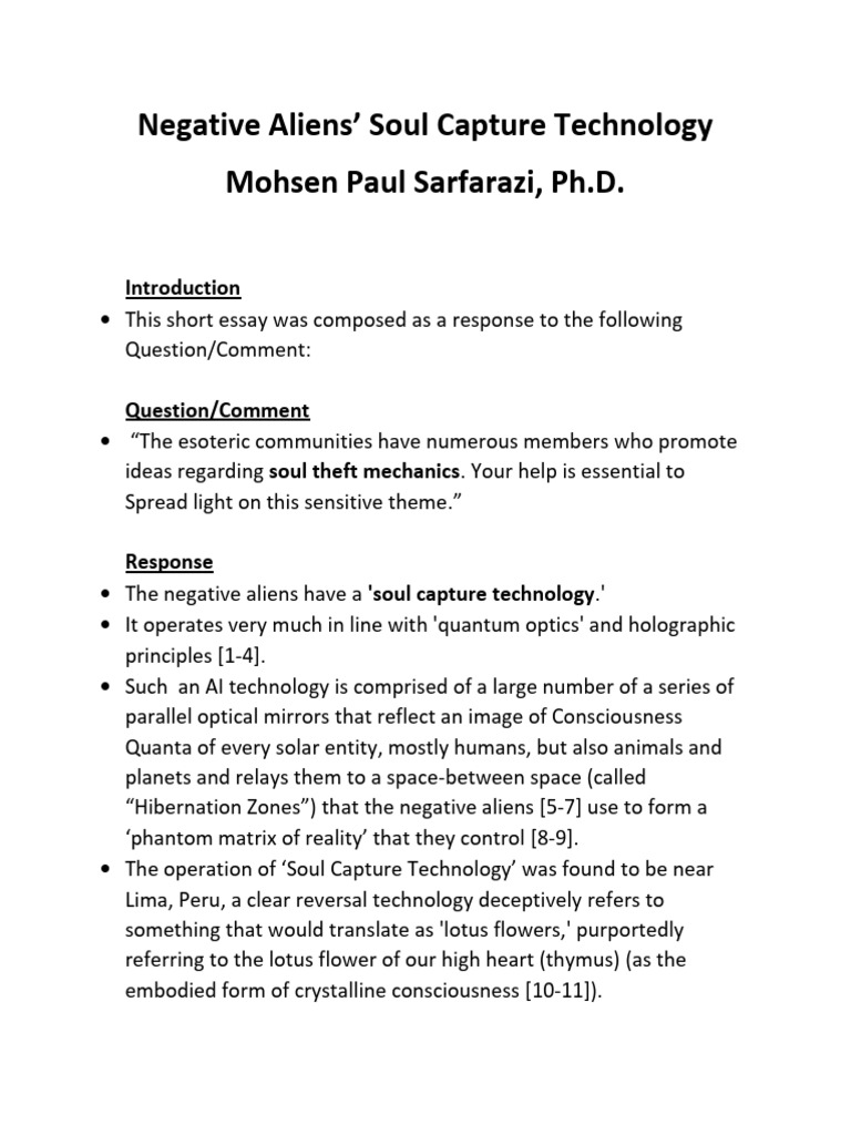 Negative Aliens Soul Capture Technology | PDF | Afterlife | Soul