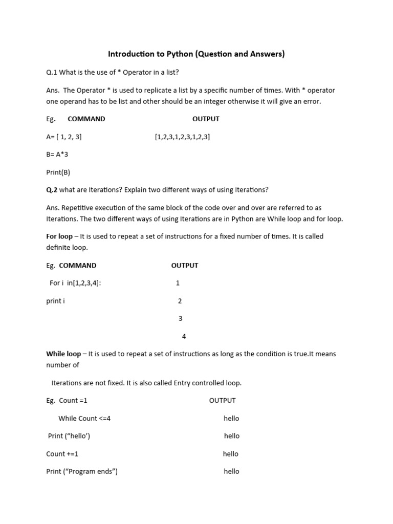 Qusetion and Answers Python | Download Free PDF | Control Flow | Python (Programming Language)