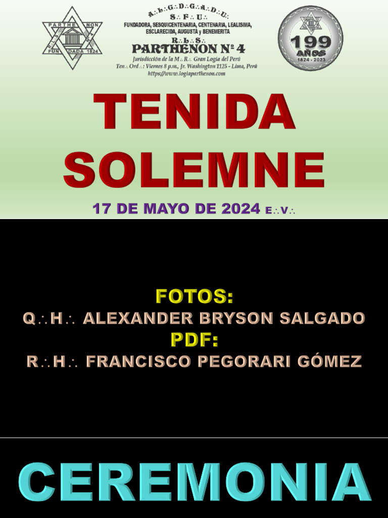 2024.5.17 - Parthenon - Tenida Solemne Iniciacion - Chacara, Espinoza ...
