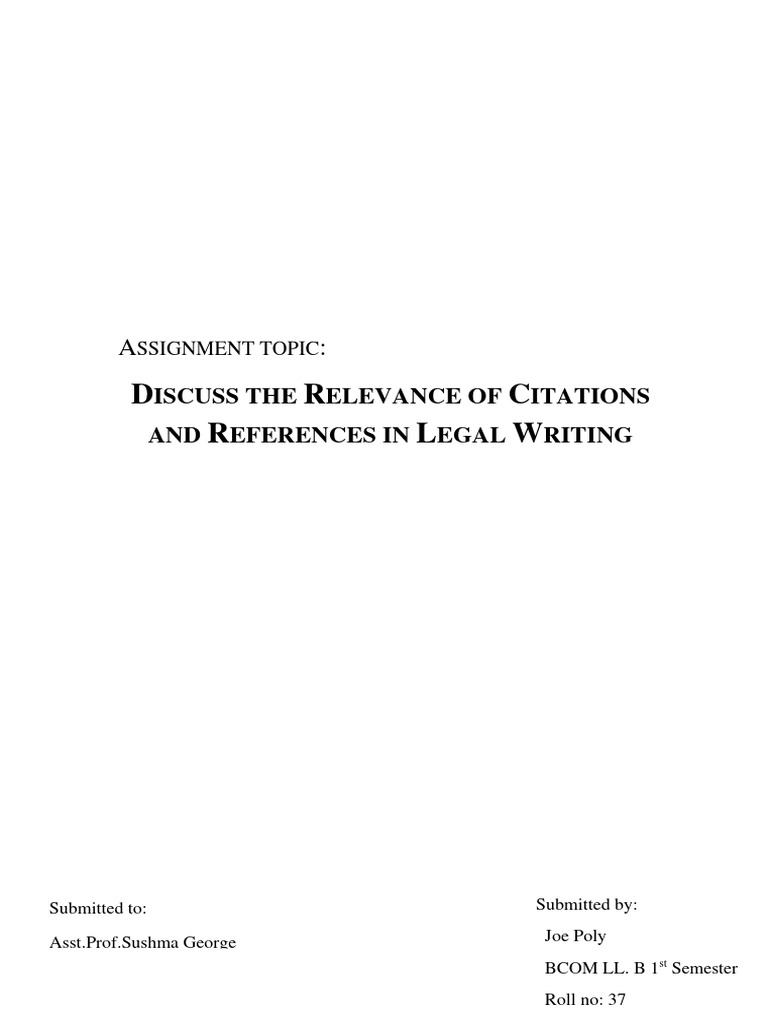 Legal Writing | PDF | Citation | Case Citation