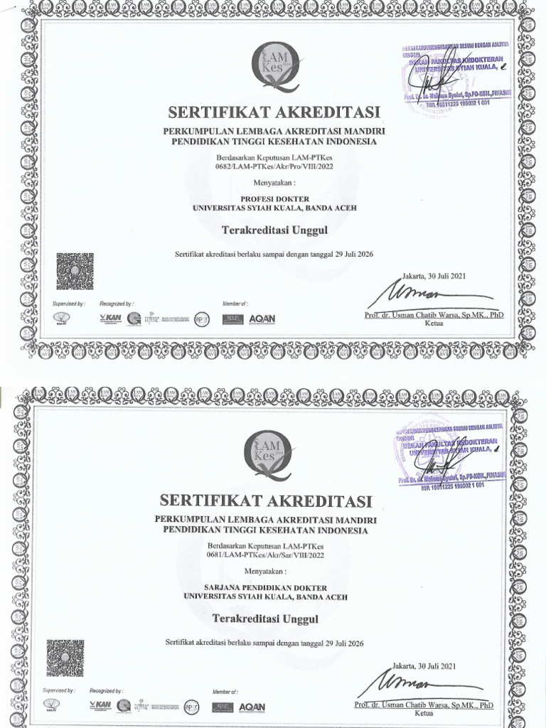 Sertifikat Akreditasi Prodi Sarjana Kedokteran Dan Profesi Dokter | PDF Sertifikat Akreditasi Prodi Sarjana Kedokteran Dan Profesi Dokter | PDF