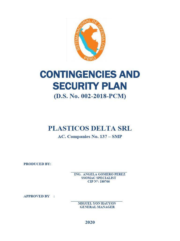 Contingency and Security Plan in Civil Defense 2020 - Plasticos Delta ...