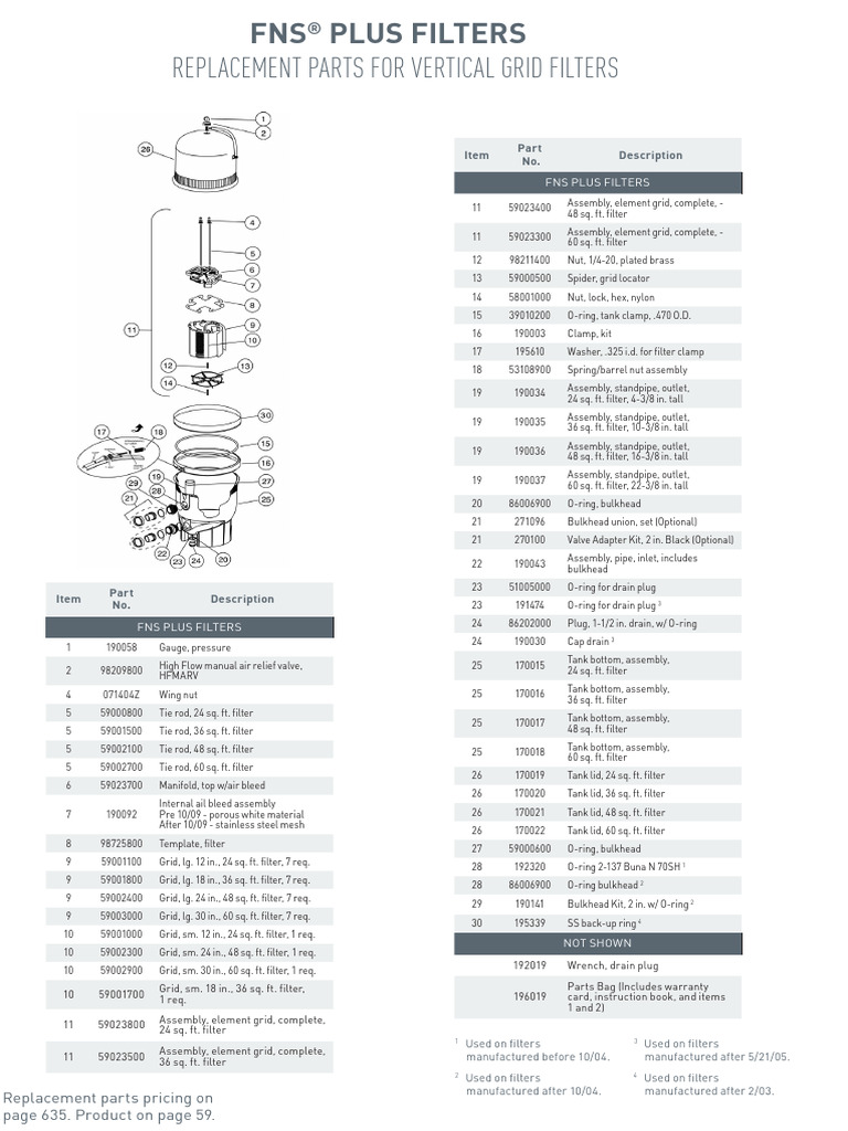 FNS Plus Filters Vertical Grid Filters | PDF | Valve | Equipment