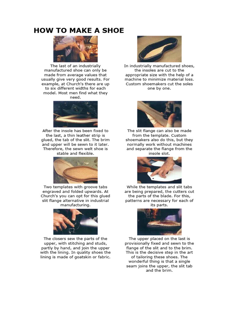 How To Make A Shoe | PDF | Shoe | Sewing