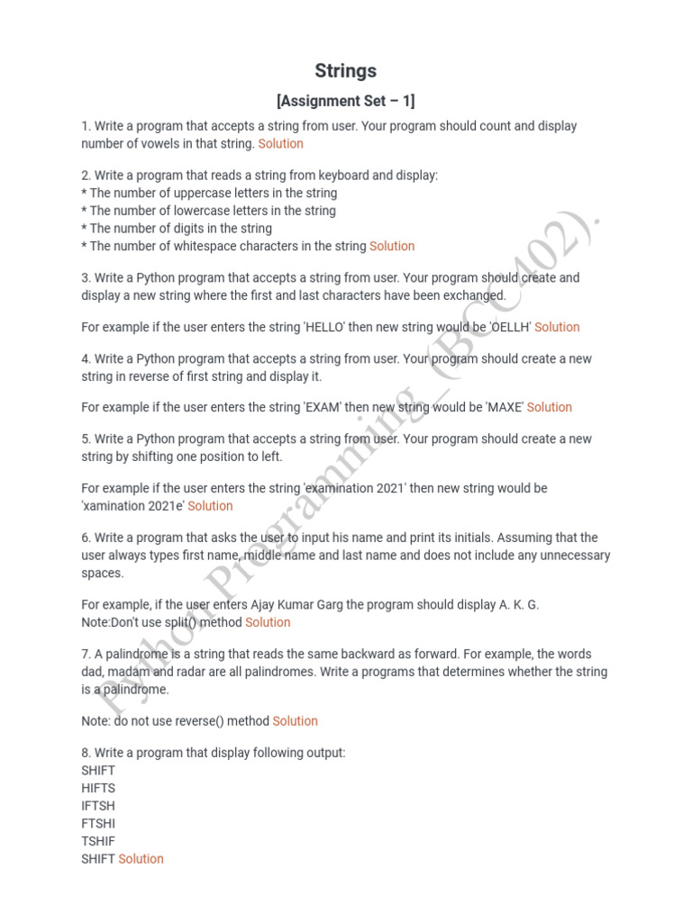 Assignments 3 String List Dictionary Functions Recursion Python ... Assignments 3 String List Dictionary Functions Recursion Python ...