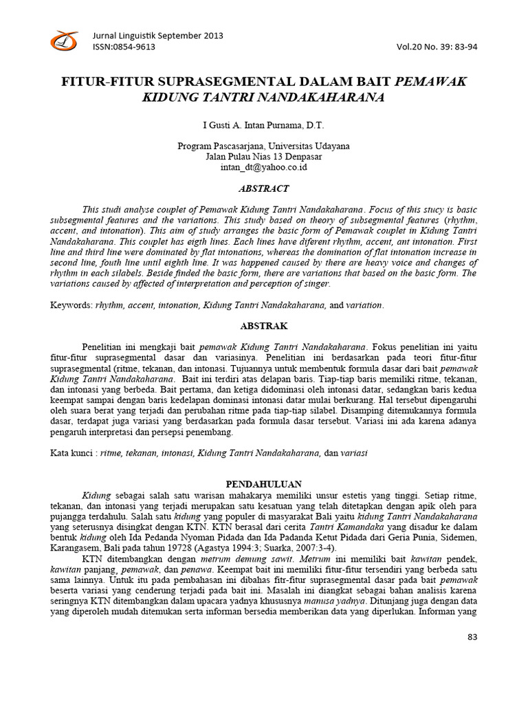 Fitur Fitur Suprasegmental Dalam Bait Pe 09cea7fb | PDF