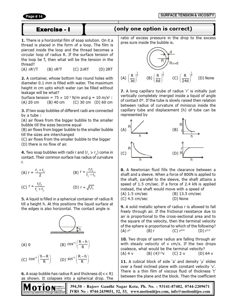 Exer. 1 | PDF | Surface Tension | Sphere