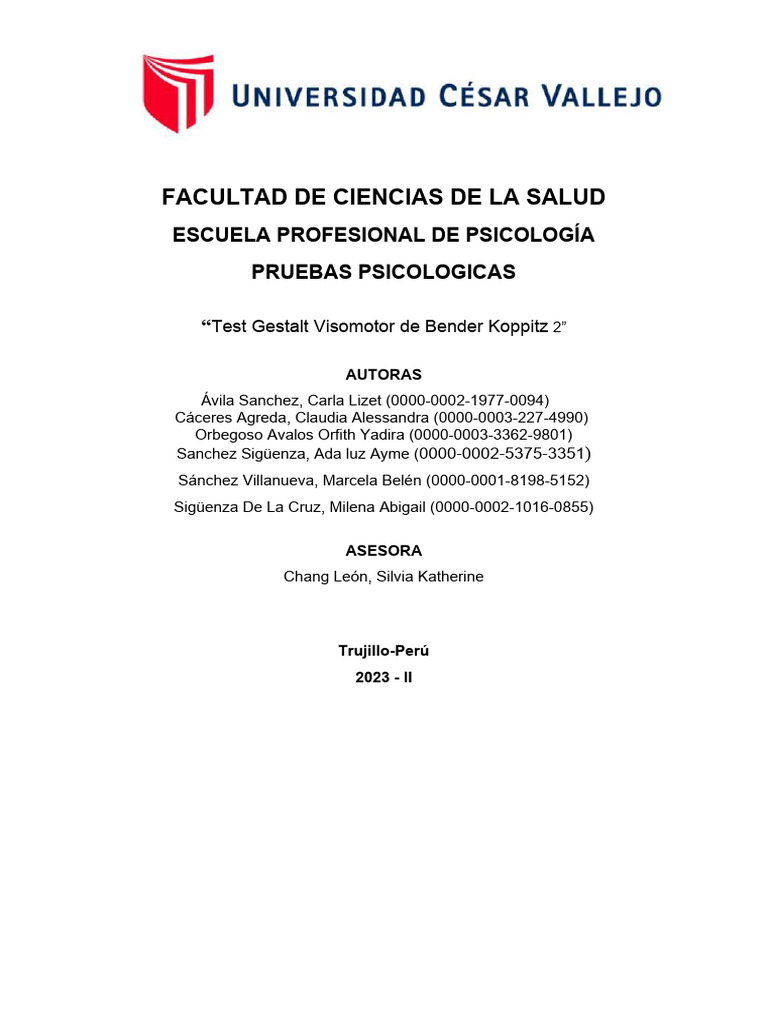 Bender Informe 1 | PDF | Color | Las emociones