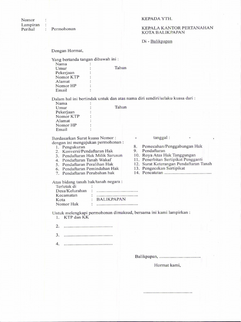 Surat Permohonan Perbaikan Nama | PDF