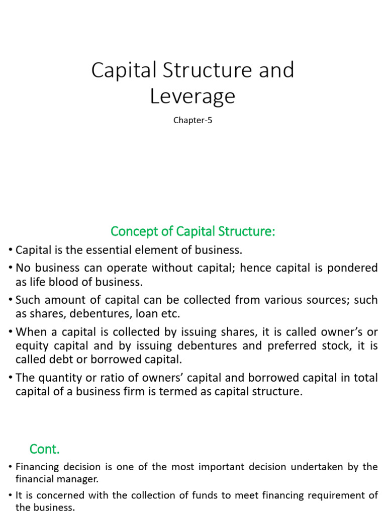 Capital Structure and Leverage | PDF | Capital Structure | Cost Of Capital