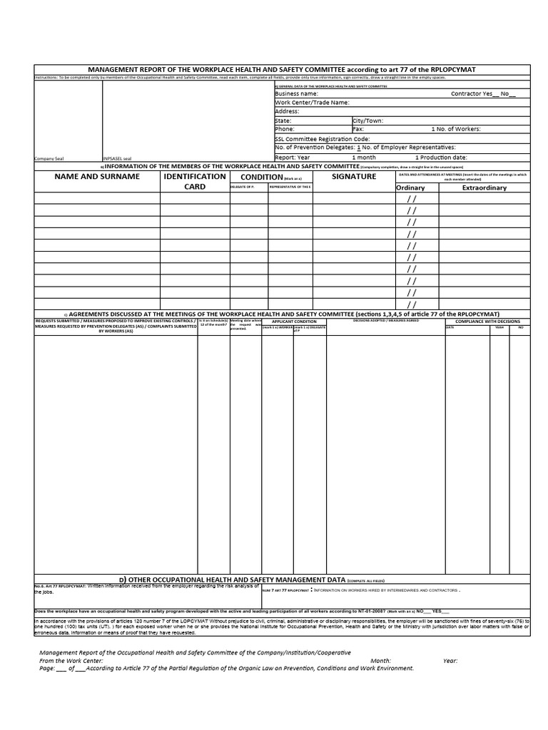 Committee Report Format | PDF | Occupational Safety And Health | Safety