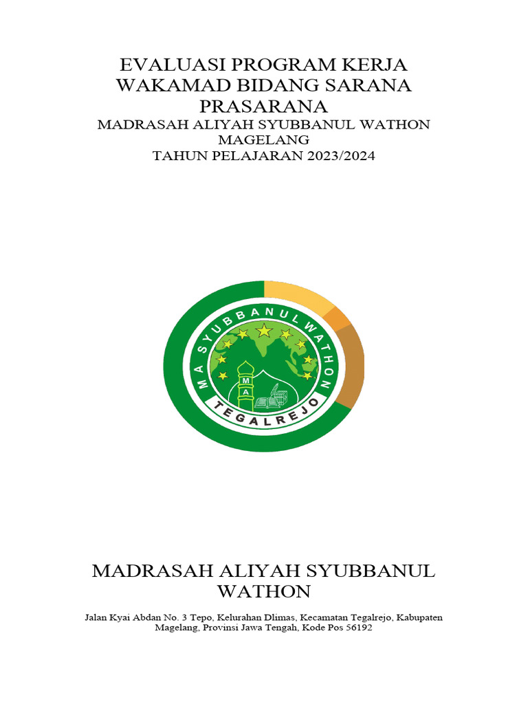 SARPRAS Lembar Evaluasi Program Kerja 1 | PDF