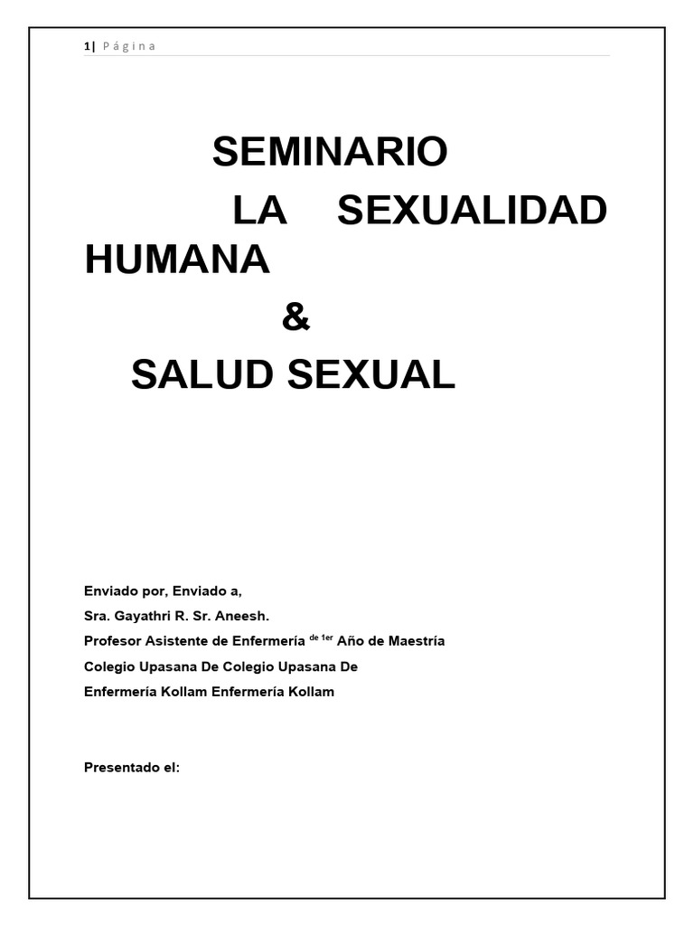 Sexualidad Humana Y Salud Sexual Pdf La Sexualidad Humana Ciclo