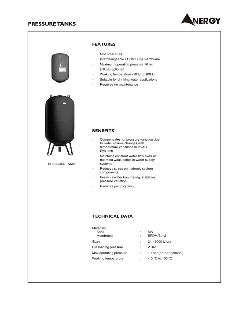 Pressure Tank Lit | PDF | Valve | Pump