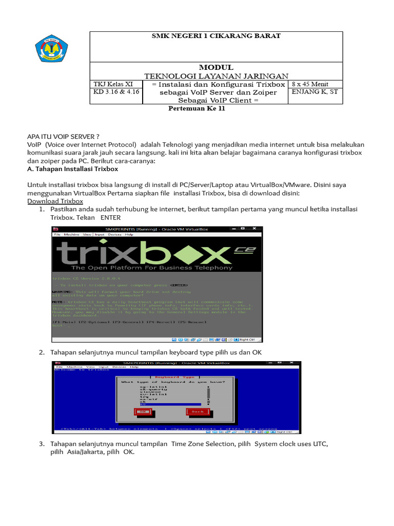 13 MODUL Instalasi Dan Konfigurasi Trixbox Sebagai VoIP Server Dan Zoiper Sebagai VoIP Client | PDF