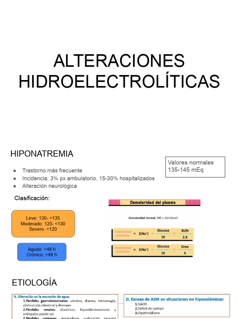 Alteraciones Hidroelectrolíticas | PDF | Ciencia y matemática