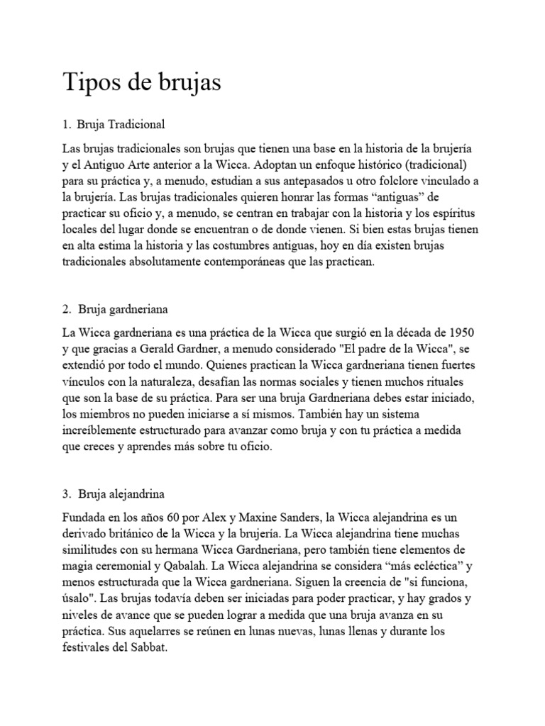 Tipos de Brujas | PDF | Brujería