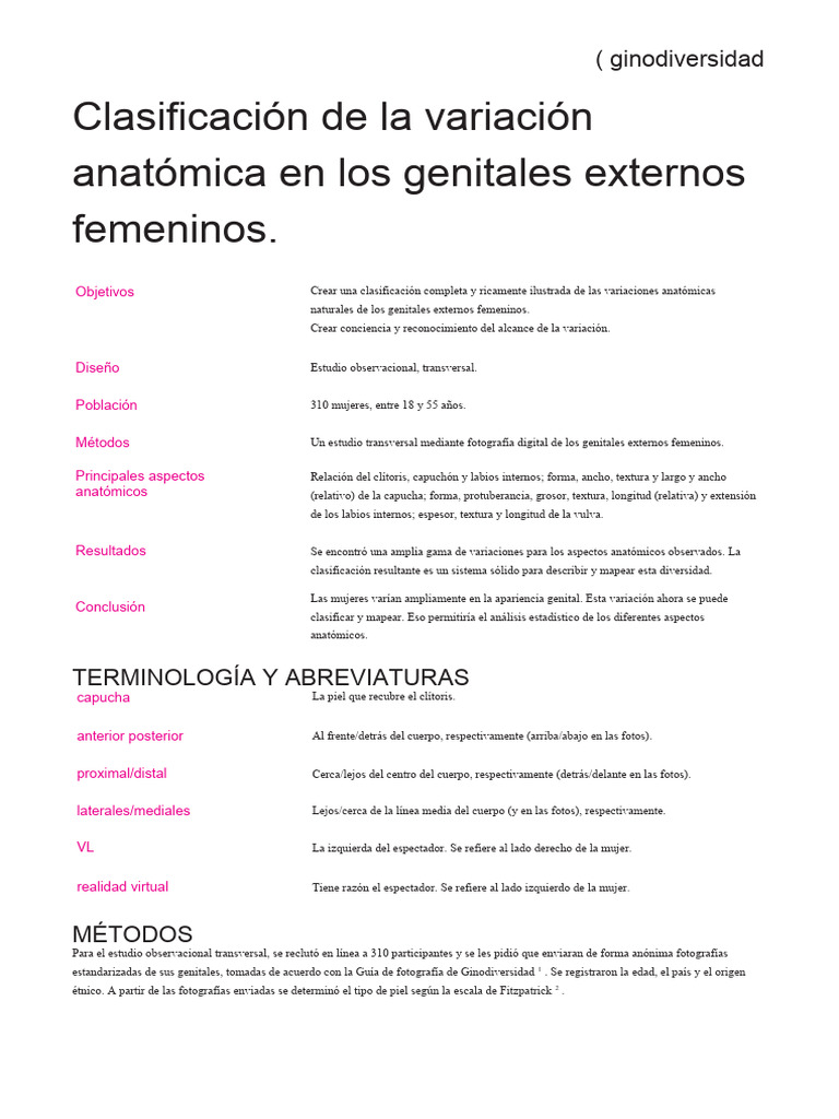 Clasificación de La Variación Anatómica en Los Genitales Externos ...