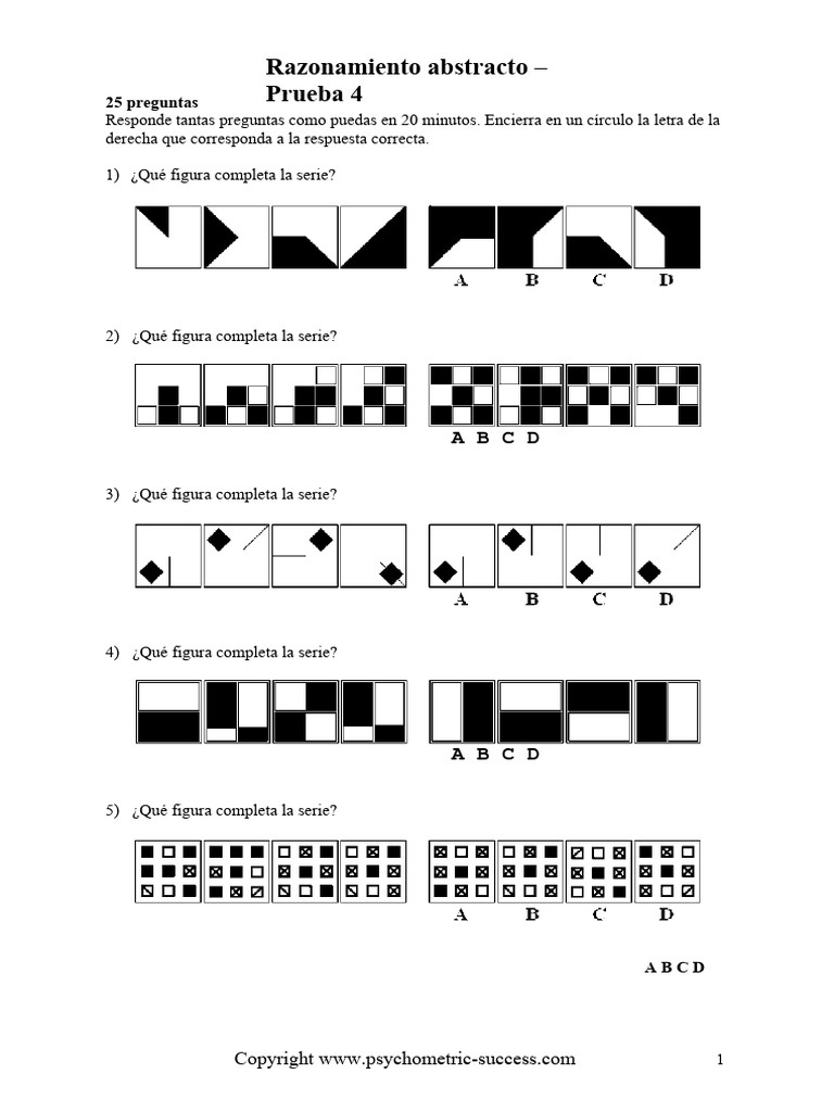 Prueba de Razonamiento Abstracto | PDF