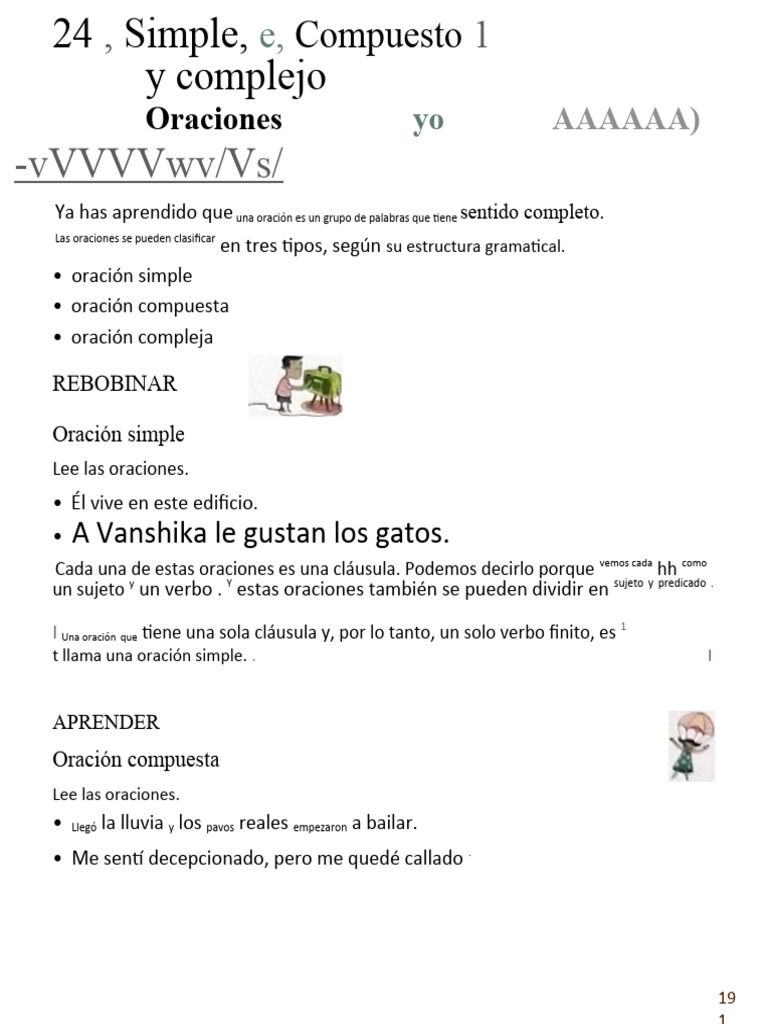 Oraciones Simples, Compuestas y Complejas | PDF | Oración (Lingüística ...