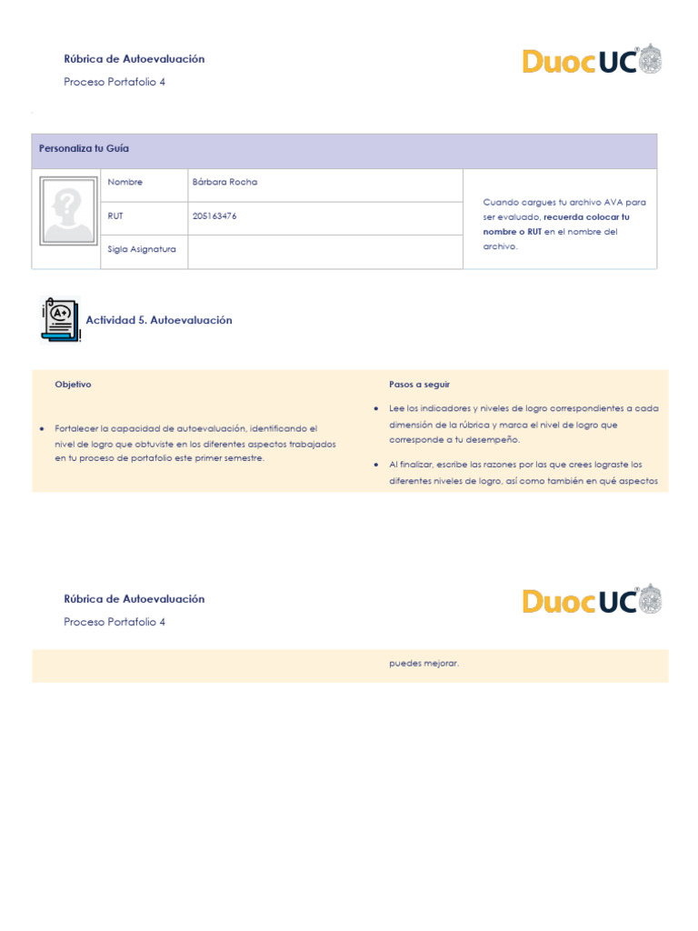 Autoevaluacion - APP4 | PDF | Crecimiento personal y profesional
