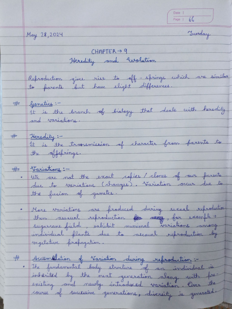 Heredity Notes Class 10 | PDF