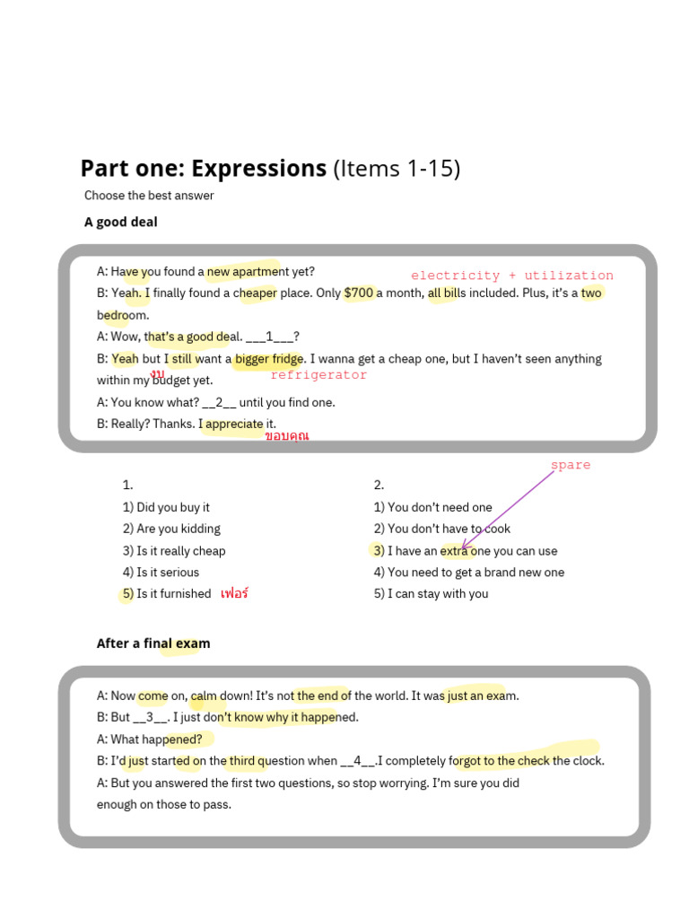 ตะลุยโจทย์ GAT ENG 64 | PDF | Salad