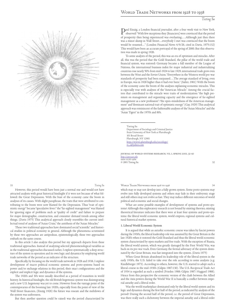 World Trade Networks From 1928 To 1938 | PDF | British Empire | Trade